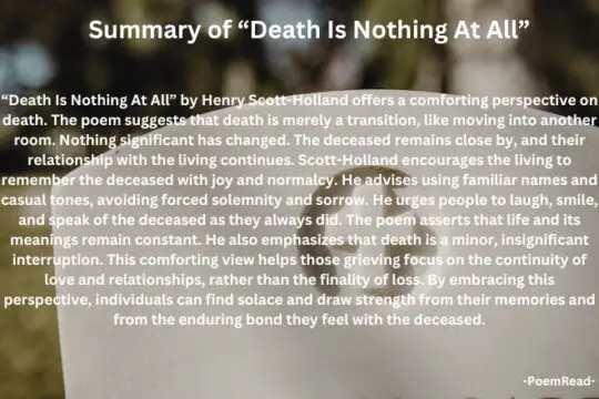 “Death is Nothing at All”: A Complete Analysis - PoemRead