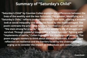 “Saturday’s Child” by Countee Cullen: An Analysis - PoemRead