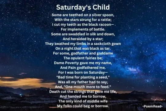 “Saturday’s Child” by Countee Cullen: An Analysis - PoemRead